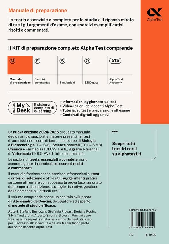 Alpha Test Biotecnologie e Farmacia TOLC-B, TOLC-F e TOLC-S - Manuale ...