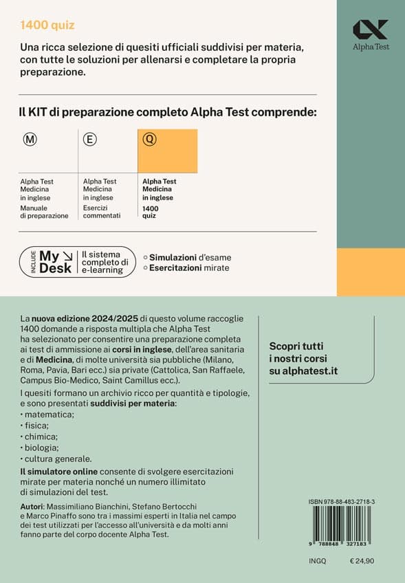 Alpha Test Medicina in inglese IMAT - 1400 quiz: Libro di Preparazione ...