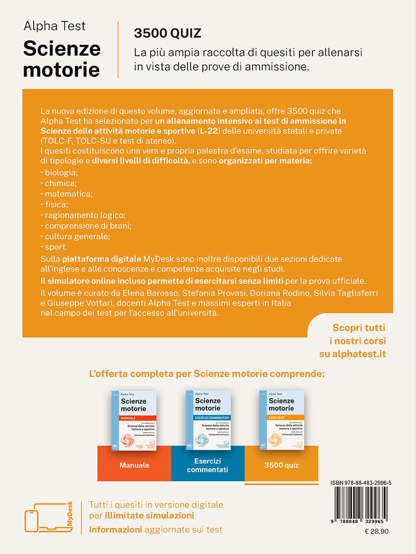Alpha Test Scienze Motorie - 3500 quiz: Libro di Preparazione Test ...
